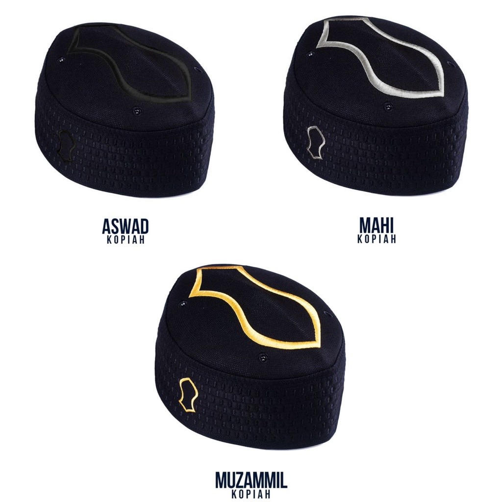 Kopiah Warna Hitam Sulam Hitam, Gold, Silver The Capal | Shopee Malaysia