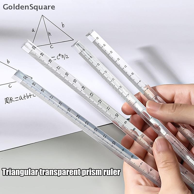 GG 2Pcs Interesting Transparent Triangular Straight Ruler School Office ...
