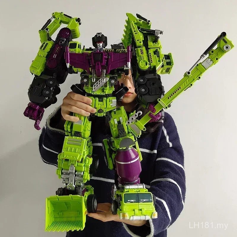 6 dalam 1 NBK 42CM Devastator mainan transformasi KO Robot kereta ...