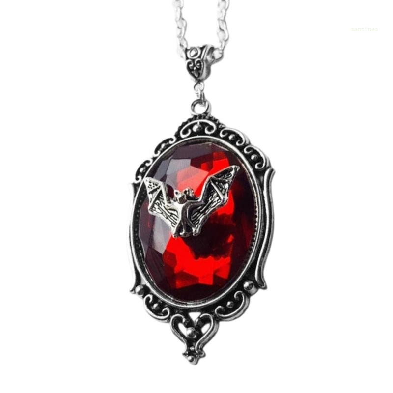 san* Bat Pendant Necklace Girl Bat Glass Pendant Necklace Halloween ...