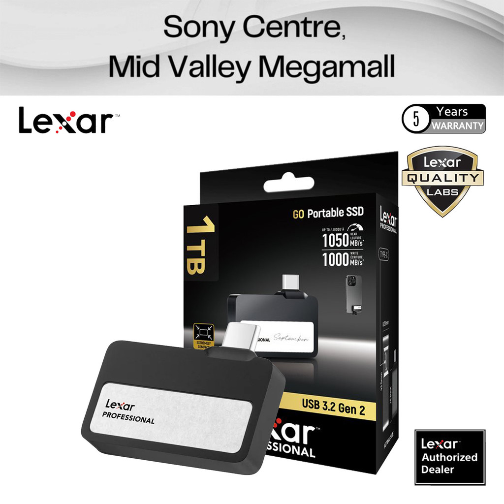 Lexar SL400 1TB Professional Go USB 3.2 Gen 2 Portable SSD with Hub ...