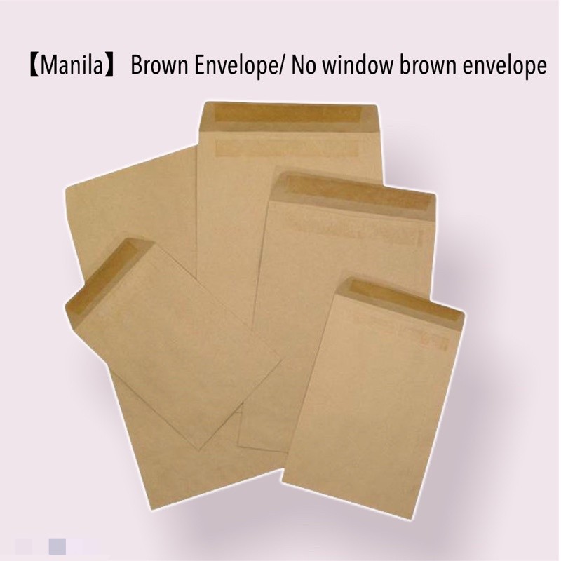 【Manila】Brown Envelope/ No window brown envelope/ Sampul Surat | Shopee ...