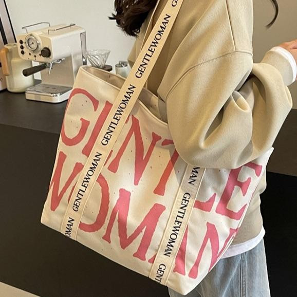 Canvas bag, gentle woman, large capacitor, zipper tote bag, fashion ...