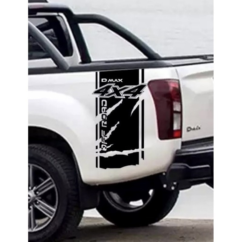 (Ready Stock) S460# 2pc Isuzu Dmax Car Side Stickers Rear Trunk Vinyl ...
