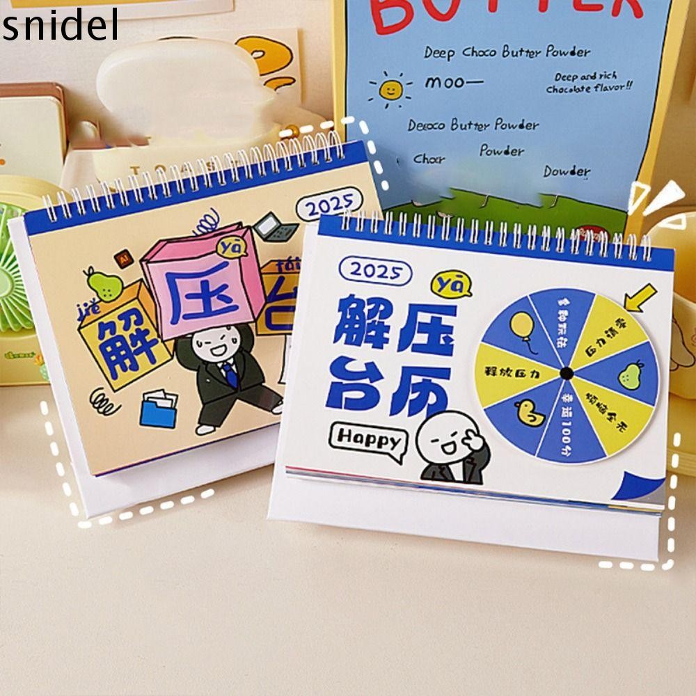 SNIDEL Reduce Stress Calendar, Decorative Cartoon Desktop Calendar ...