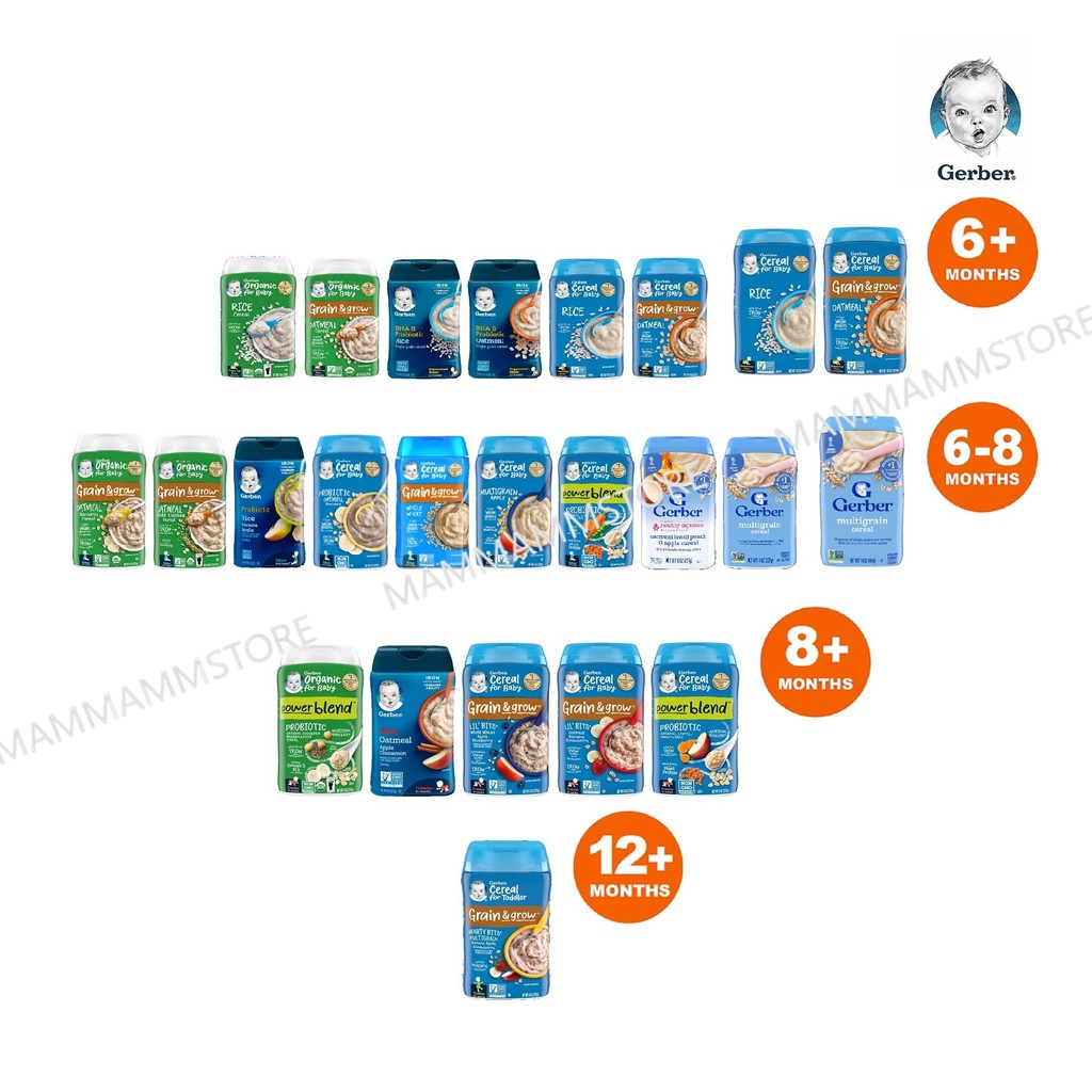 Gerber Bijirin Bayi Organik / Bijirin Bayi 227g / 454g untuk 6 Bulan Ke ...