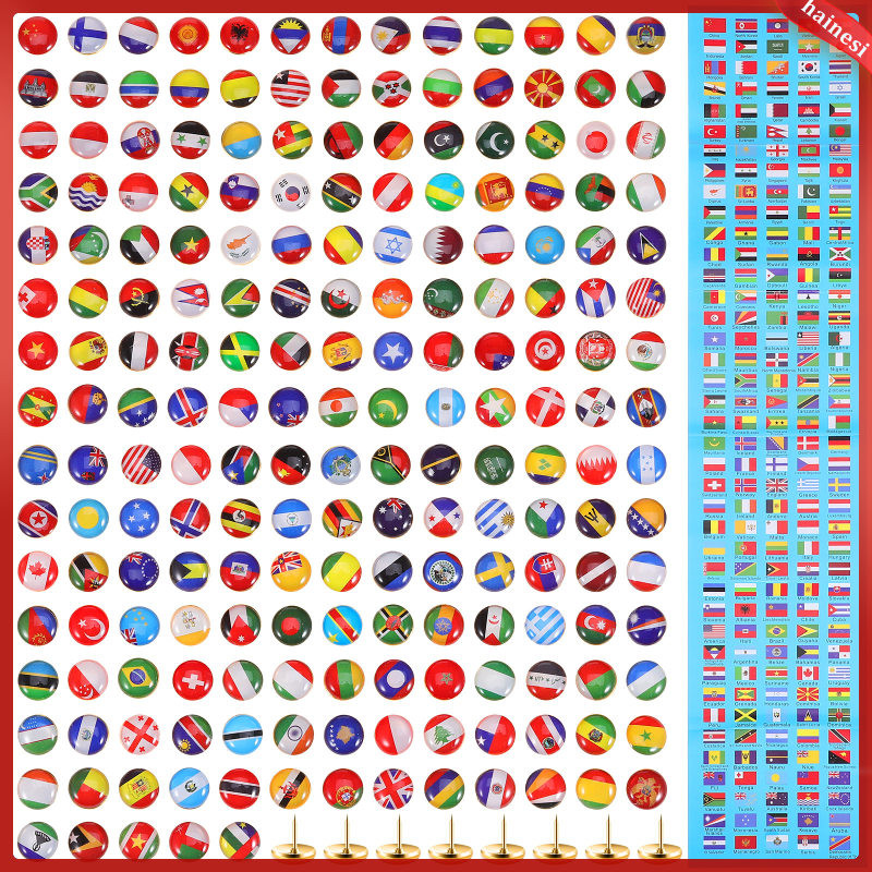 200 Pcs Thumb Flag Pushpin Corkboard Delicate Thumbtack Tacks The Sign ...