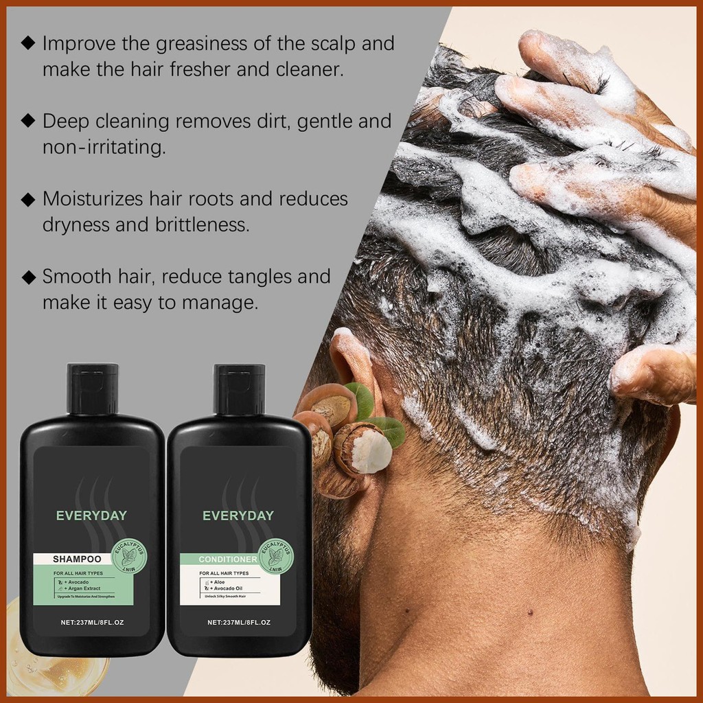 Shampoo Conditioner Set 474ml Hair Care Kit for Men Hair Strengthening ...