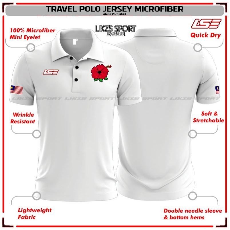 Malaysia Rugby Travel Jersey DX1 By LSE Brand +FLAG New Logo Polo ...