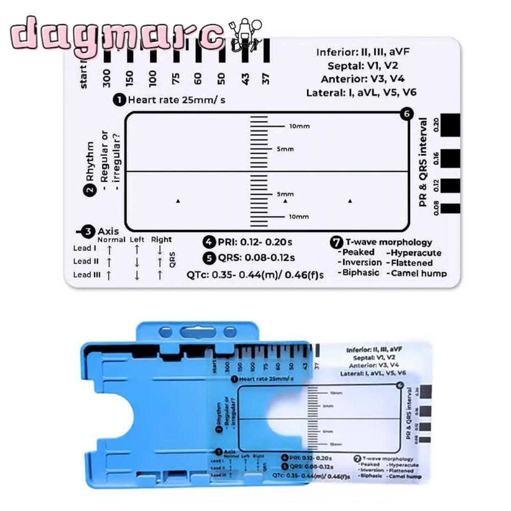 DAGMARC ECG 7 Step Ruler, Plastic Portable EKG Calipers, ECG/EKG ...