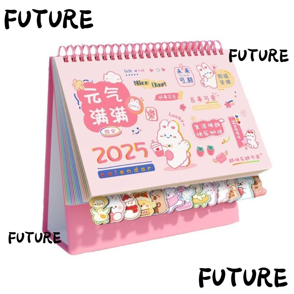 HL-FUTU 2025 Desktop Calendar, Monthly Plan Cartoon Business Tabletop Calendar, Delicate Daily ...