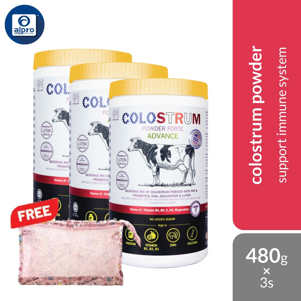 Colostrum Powder Forte Advance 480g x 3s with FREE Travel Pouch | For ...