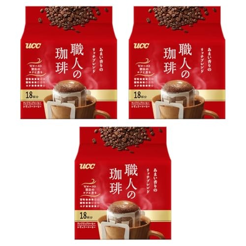 UCC Craftsman's Coffee Drip Coffee Amai Aroma Rich Blend 54 cups (18 cups x 3) [Roasted [direct ...