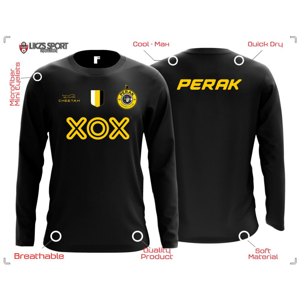 LIKZS X Perak Fc Long Sleeve Jersey DX4-XOX Football Training Player ...
