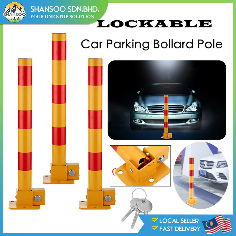 Heavy Duty Car Parking Bollard Safety Pole Lockable Vehicle Parking ...