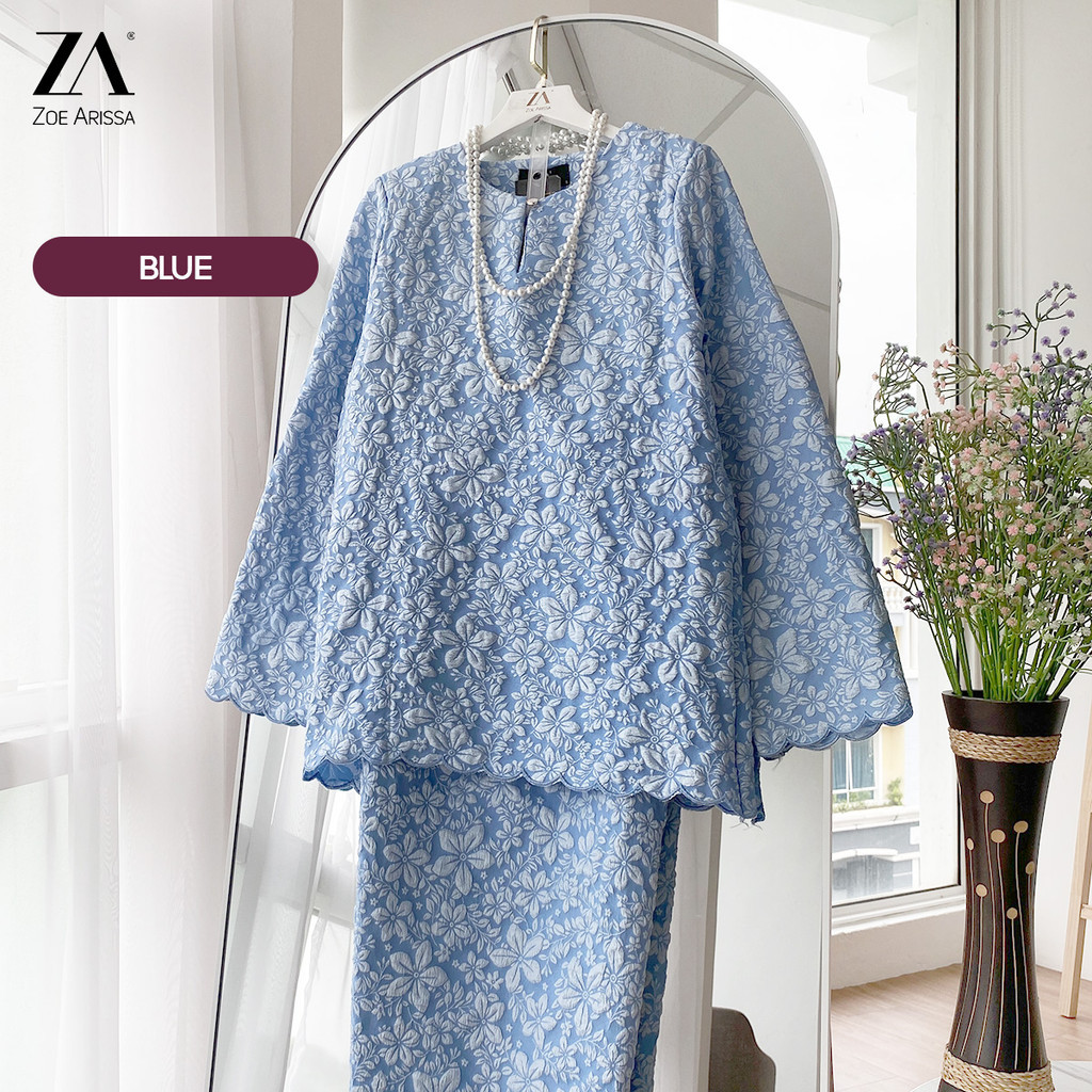 ZOE ARISAH Zahra Jelyta Kurung Brocade Textured Baju Raya Embroidery ...