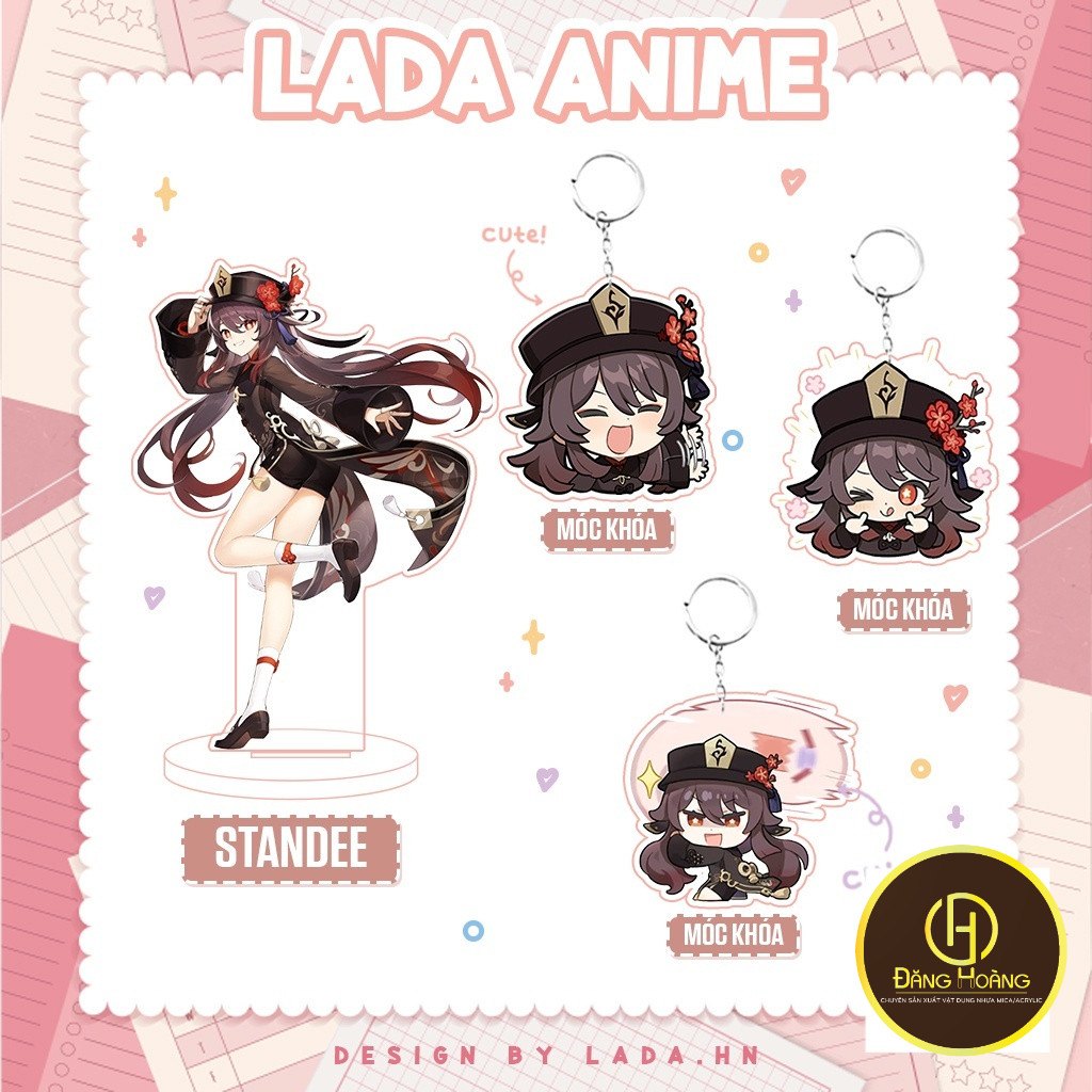 Hutao Genshin Impact Lada cute anime chibi standee model keychain gift ...