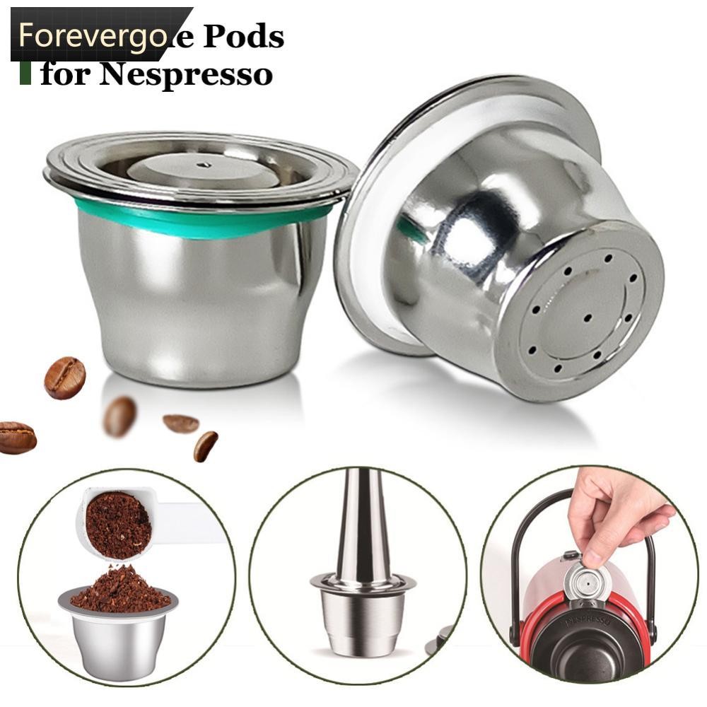 FOREVERGO Reusable Pods for Nespresso Reusable Stainless Steel Capsule ...