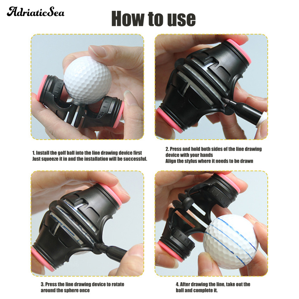 Adria- Rotating Tool Golf Ball Marker Golf Equipment Golf Ball Drawing ...