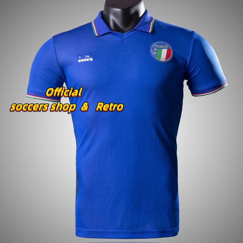 Retro TOP quality 1990 Italy home World cup football jersey | Shopee ...