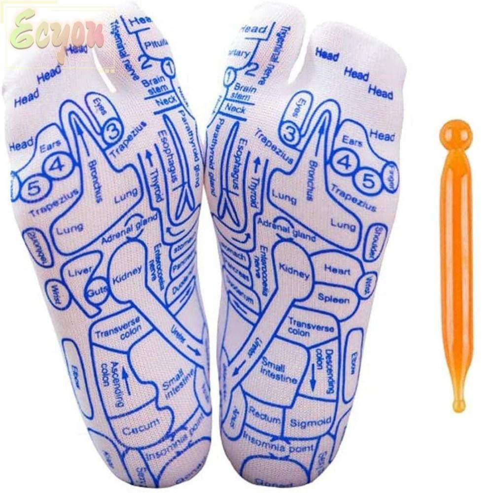 ECYOU Reflexology Socks, Massage Stick Relieve Tired Feet Foot Massage ...