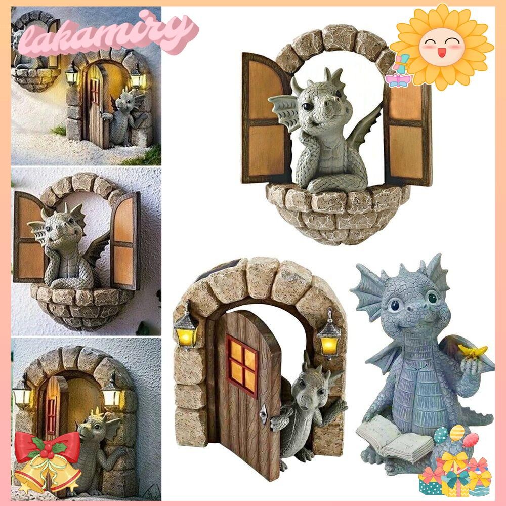 LAKAMIRY Elf Out Statue, 3 Colors Resin Statue Reading Dragon Statue ...