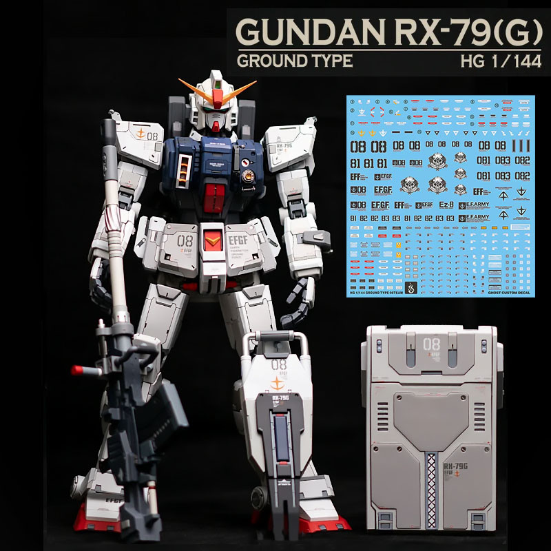 【JJ】HG Gundam RX-79G Ground Type with Water Sticker Assembly Model ...