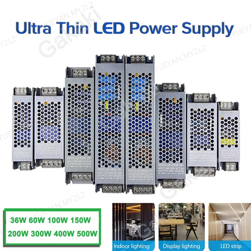 DC12V/24V Ultra Thin LED Linear Light Power Supply Adapter Switch 60W ...