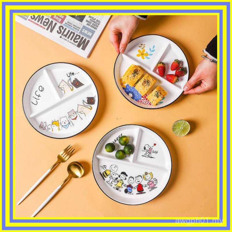 Compartment Fat-Reducing Dining Plate One Person Food Influencer ...