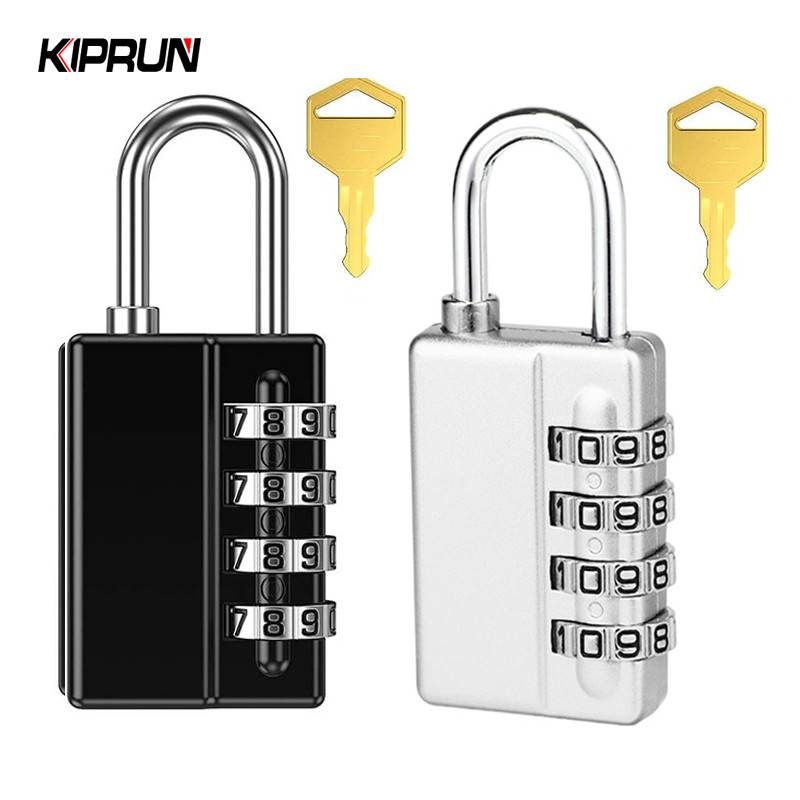 KIPRUN Combination Padlock With Key, 4 Digit Padlock, Resettable ...
