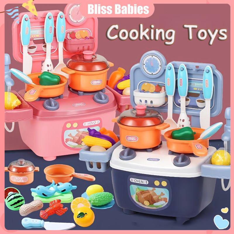 Kids Real Cooking Toys Set Cooking Simulation Oven Toys Kids Pretend ...