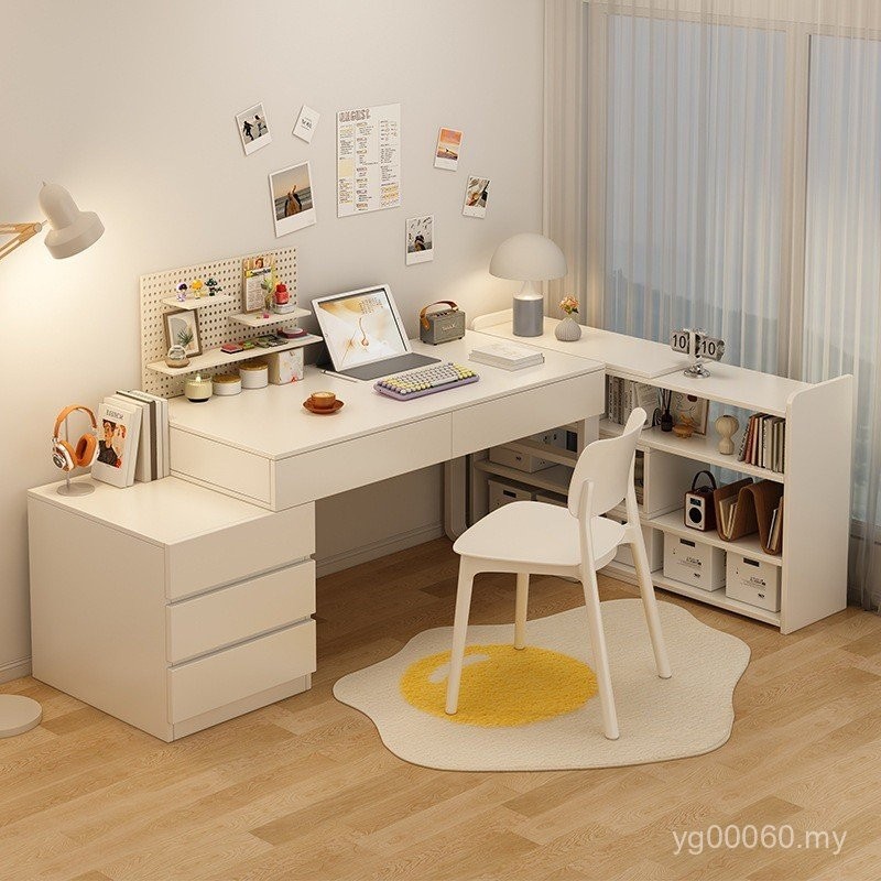 Computer Desk Bedroom Rong Bookshelf Modern Simple Integrated Desk Rong ...