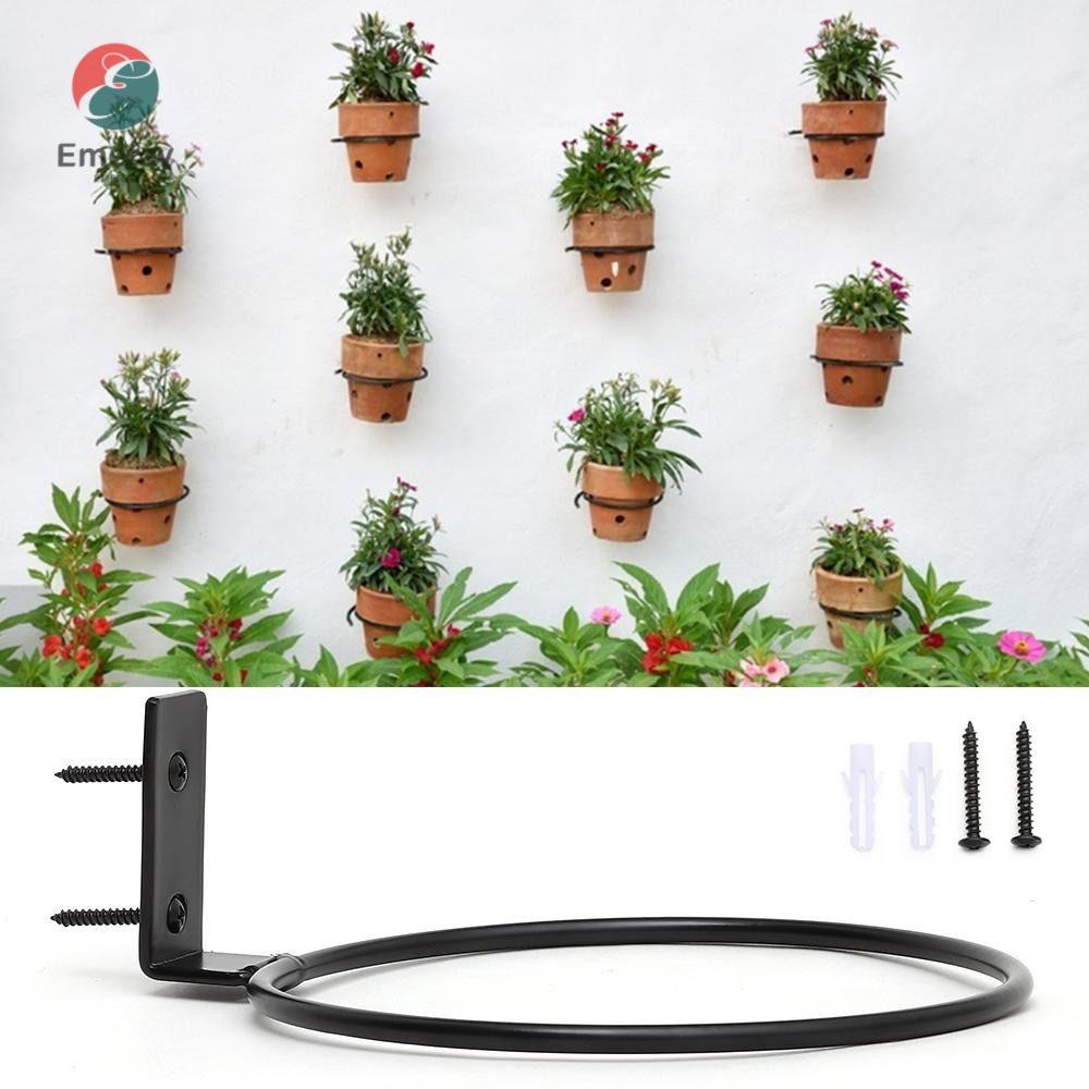 EMERAY Flower Pot Holder Ring, Foldable Wall Mounting Planter Pot Stand ...