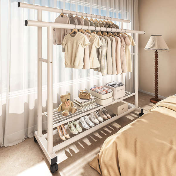 almari baju rak baju hanger baju Rak pengeringan mudah lantai rumah ...