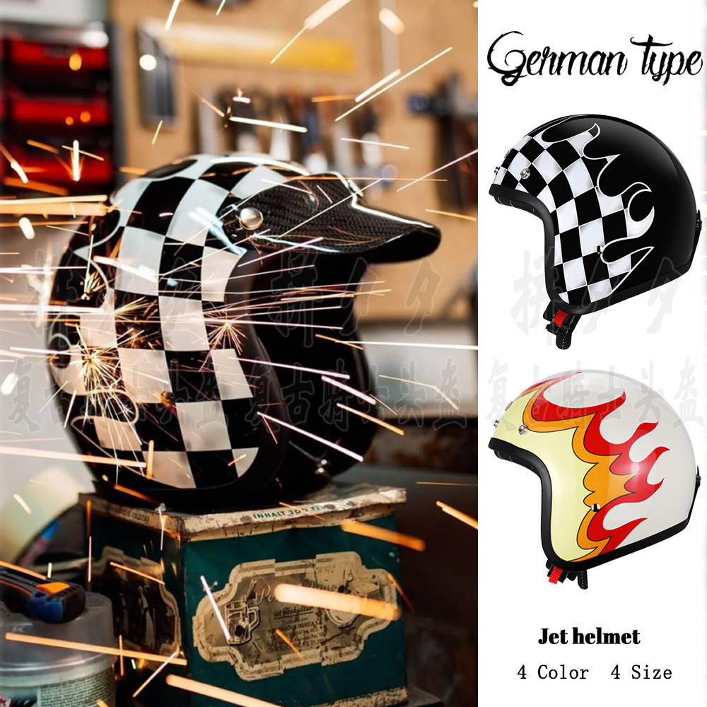 Fire Style American Retro Motorcycle Helmet 3/4 Half Helmet Helmet ...