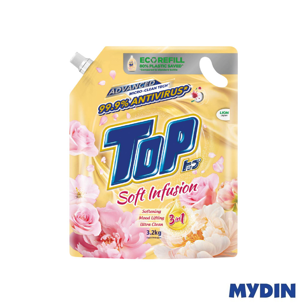 Top Detergent Liquid Soft Infusion Refill (3.2kg) | Shopee Malaysia