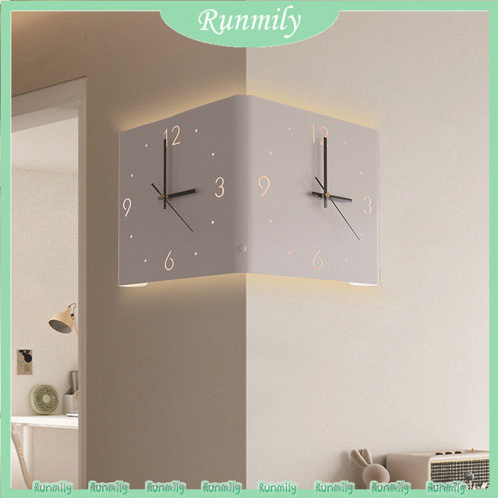 Nordic Minimalist Living Room Wall Clock Creative Curved Corner Clock ...