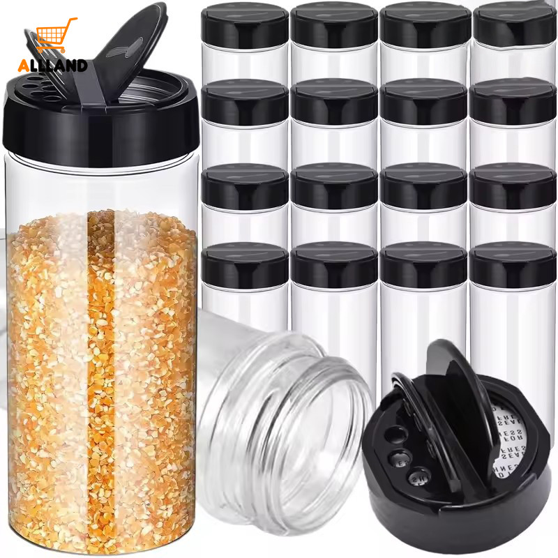Portable Spice Bottles Clear Seasoning Containers with Shaker Lids ...