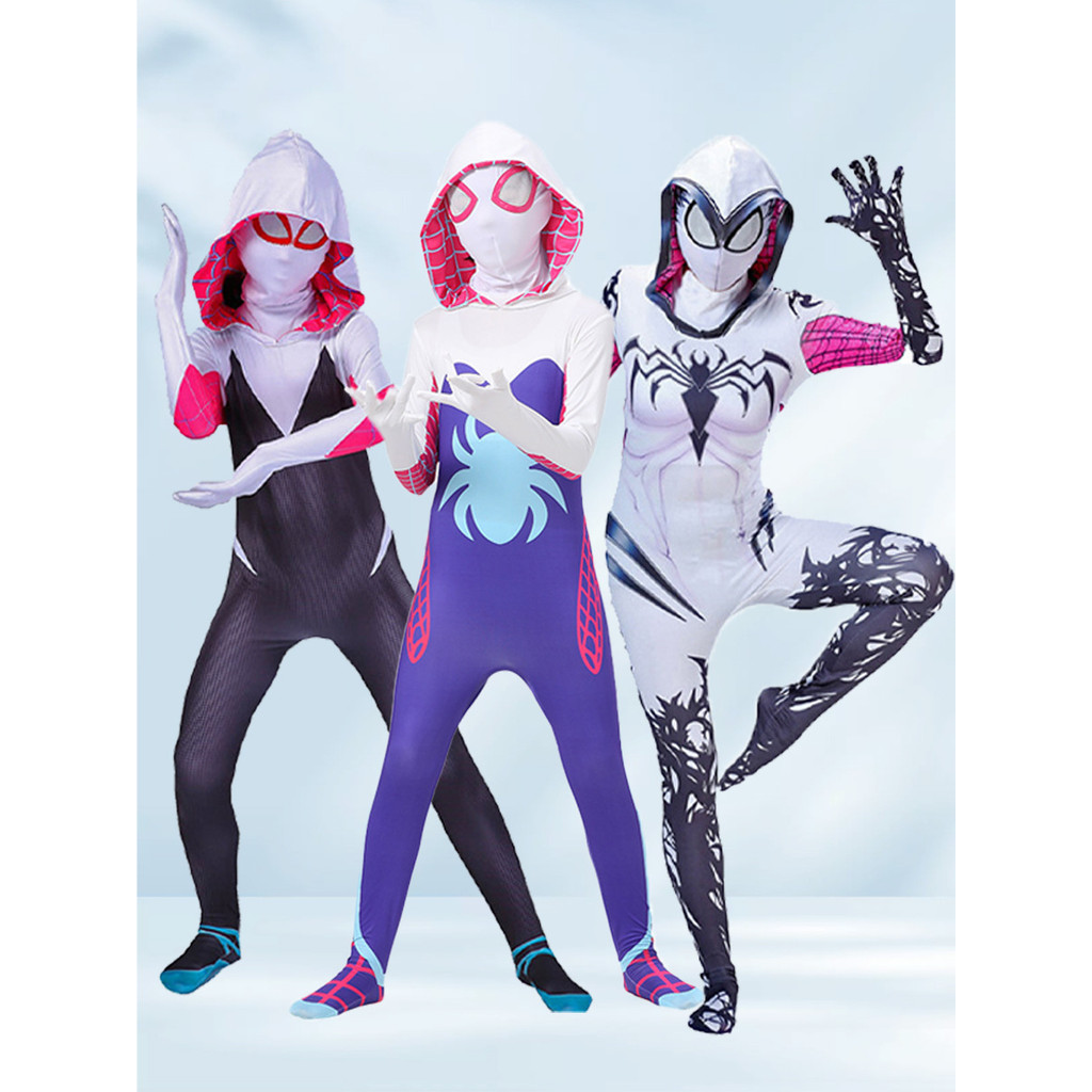 Gwen Spider Bodysuit Man cos Costume Parallel Universe Clothes cosplay ...