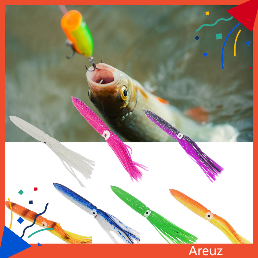 ARE 20cm/15g Plastic Squid Bait Realistic Luminous Sequin Design ...