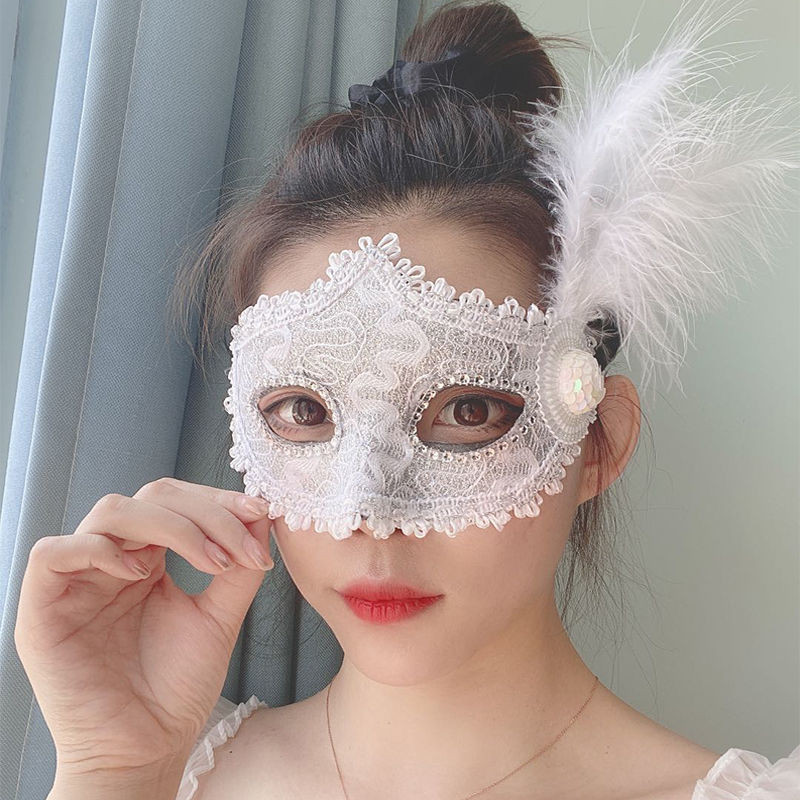 Elsa Antique Female Mask Half-Face Princess COS Masquerade Stage ...