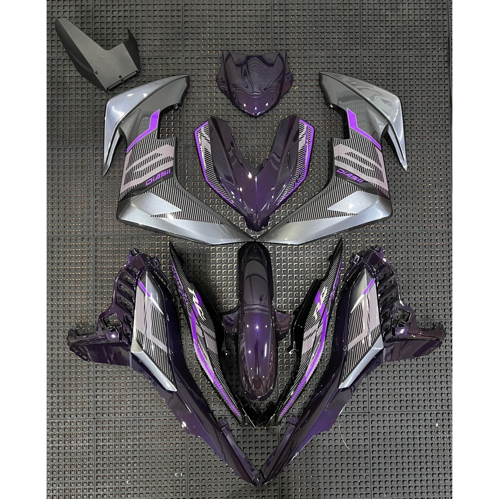 COVERSET Y16 V1 Y16 ABS V2 EXCITER RC PURPLE GREY COVER SET TAMPAL SIAP ...