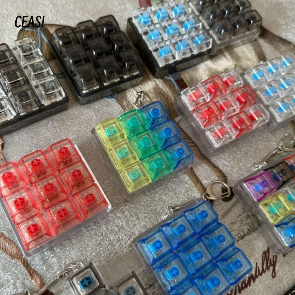 CEASI Fidget Keychain, DIY Keyboard Keycap Finger Keyboard Cap, 9Keys ...