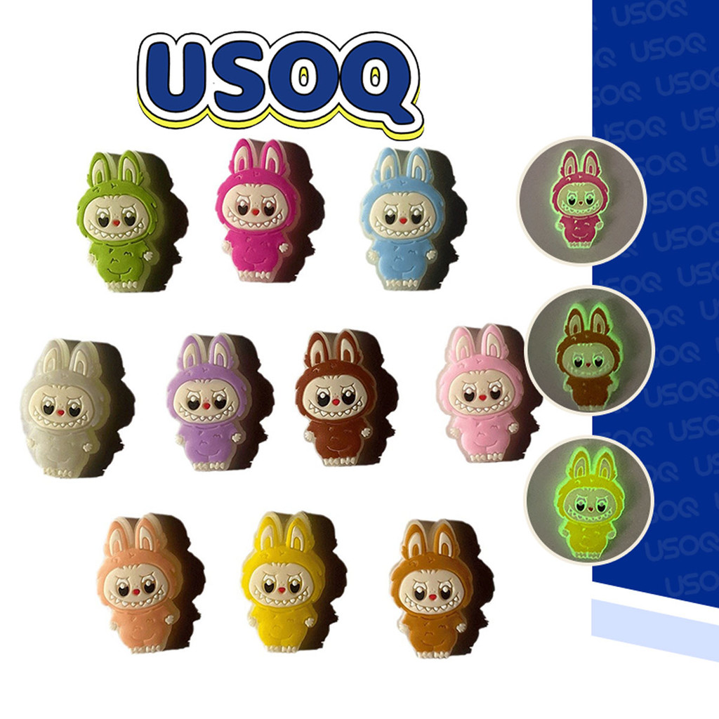 USOQ Shoe Charm Jibit for Croc Jaring Luminous LABUBU cartoon Cave Shoe ...