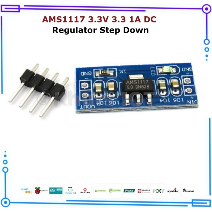 Gb99 AMS1117 3.3V 3.3 1A DC DC Regulator Step Down Power Supply Module ...