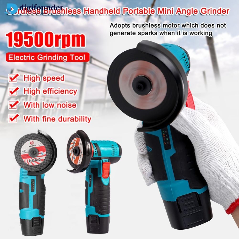 DIGIFOUNDER 12V 350W Brushed Angle Grinder 19500rpm Grinding Polishing ...