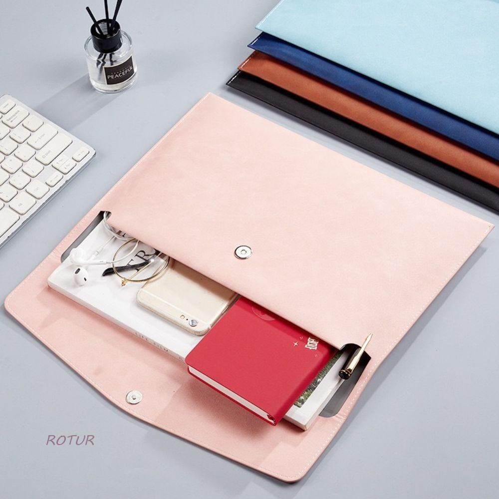 ROTUR Handheld File Storage Bag, PU Leather A4 Business Briefcase, File ...