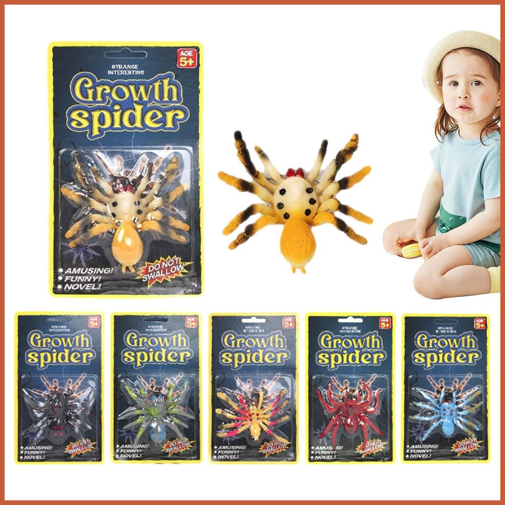 Fake Spider Toy 6-Piece Prank Growing Spider Water Absorption ...