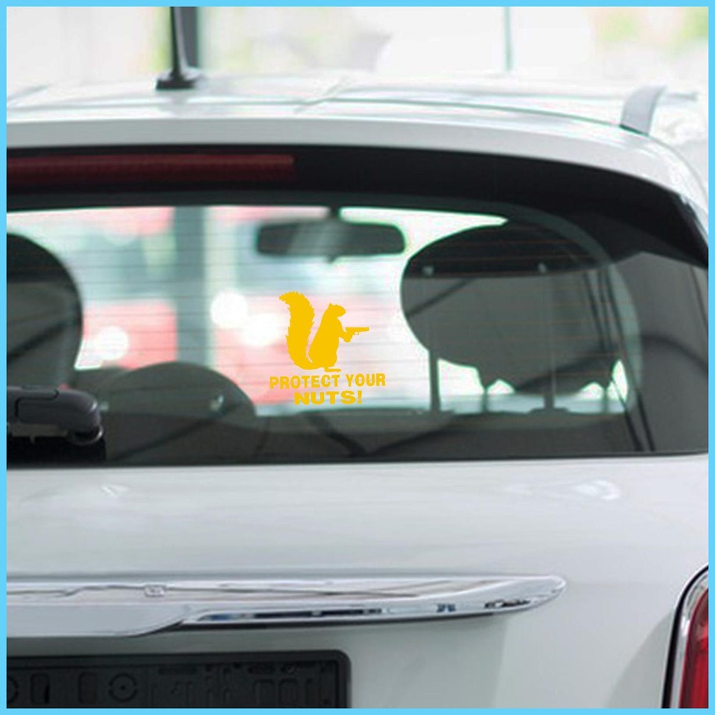 Squirrel Car Sticker Squirrel Cling Window Decal Auto Safety Bumper ...