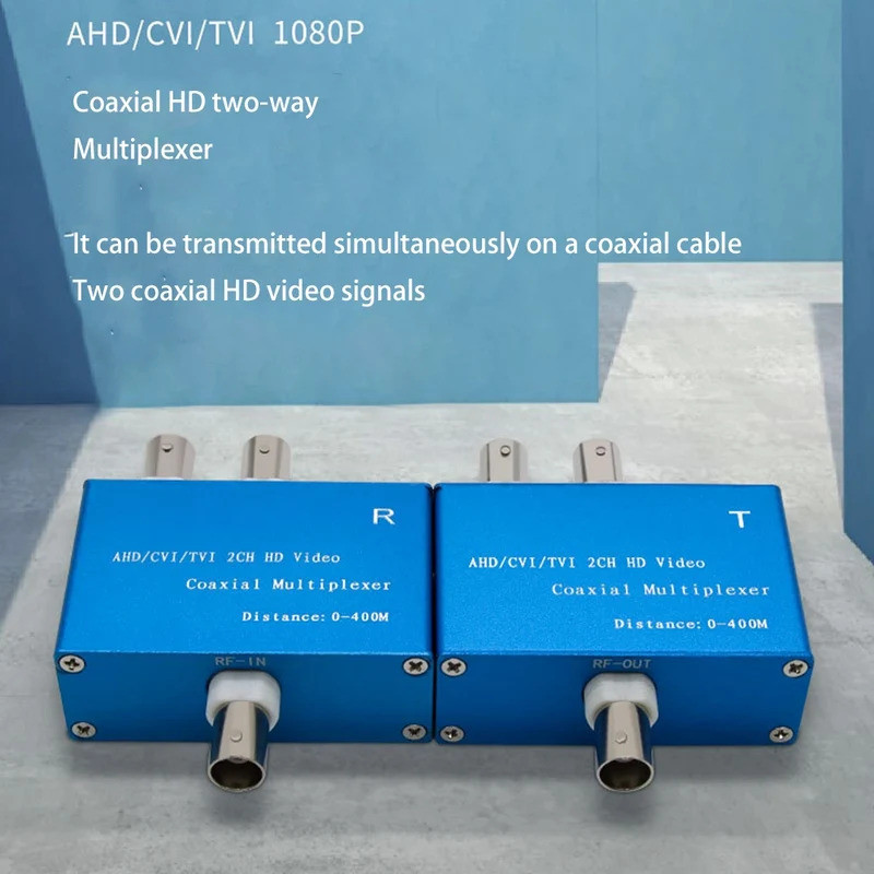 1080P AHD/CVI/TVI / 2CH HD Video Coaxial Multiplexer (2 Channel Video ...